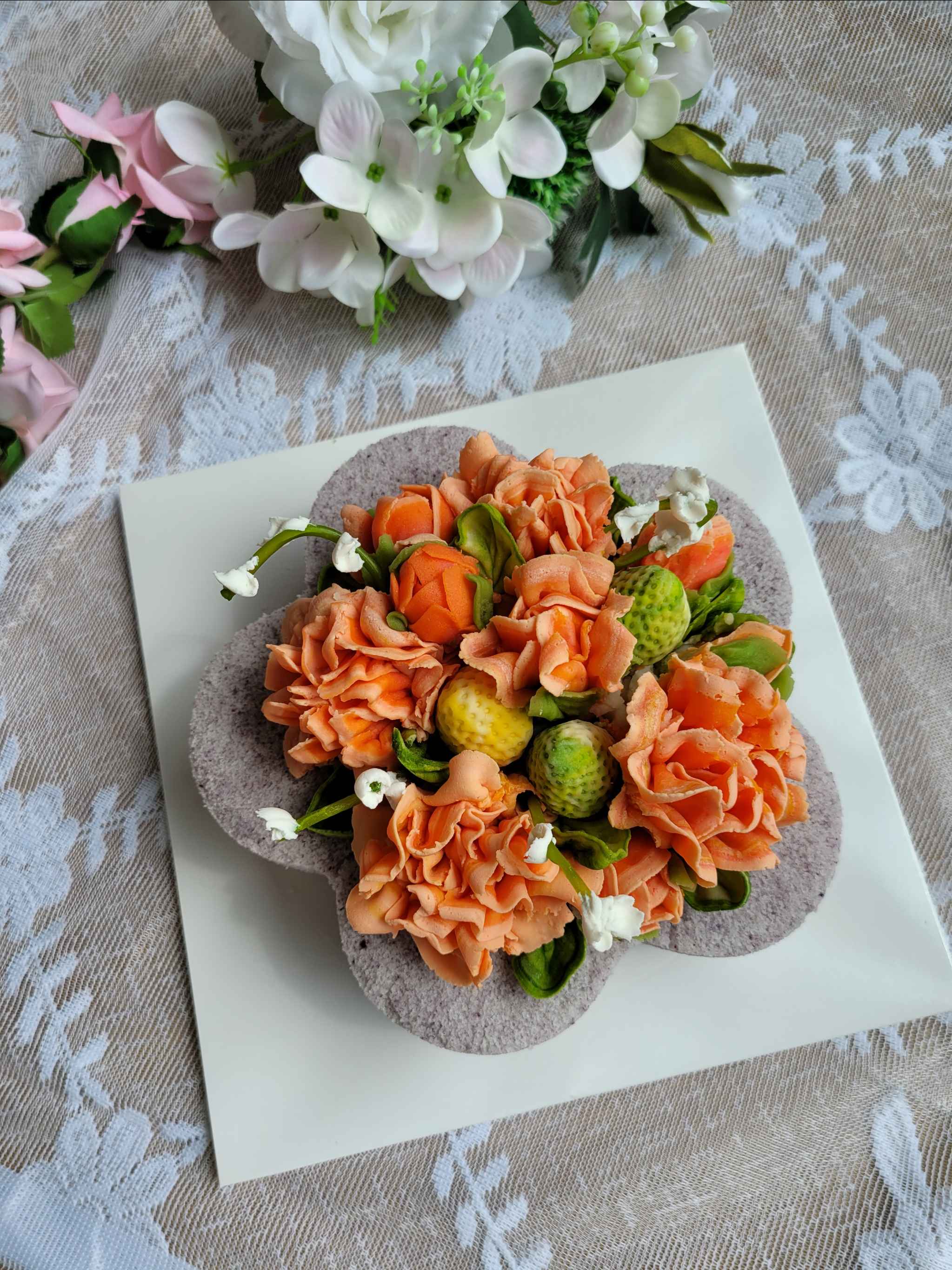 [송탄]손으로 피우는 앙금플라워 떡케이크 | 솜씨당